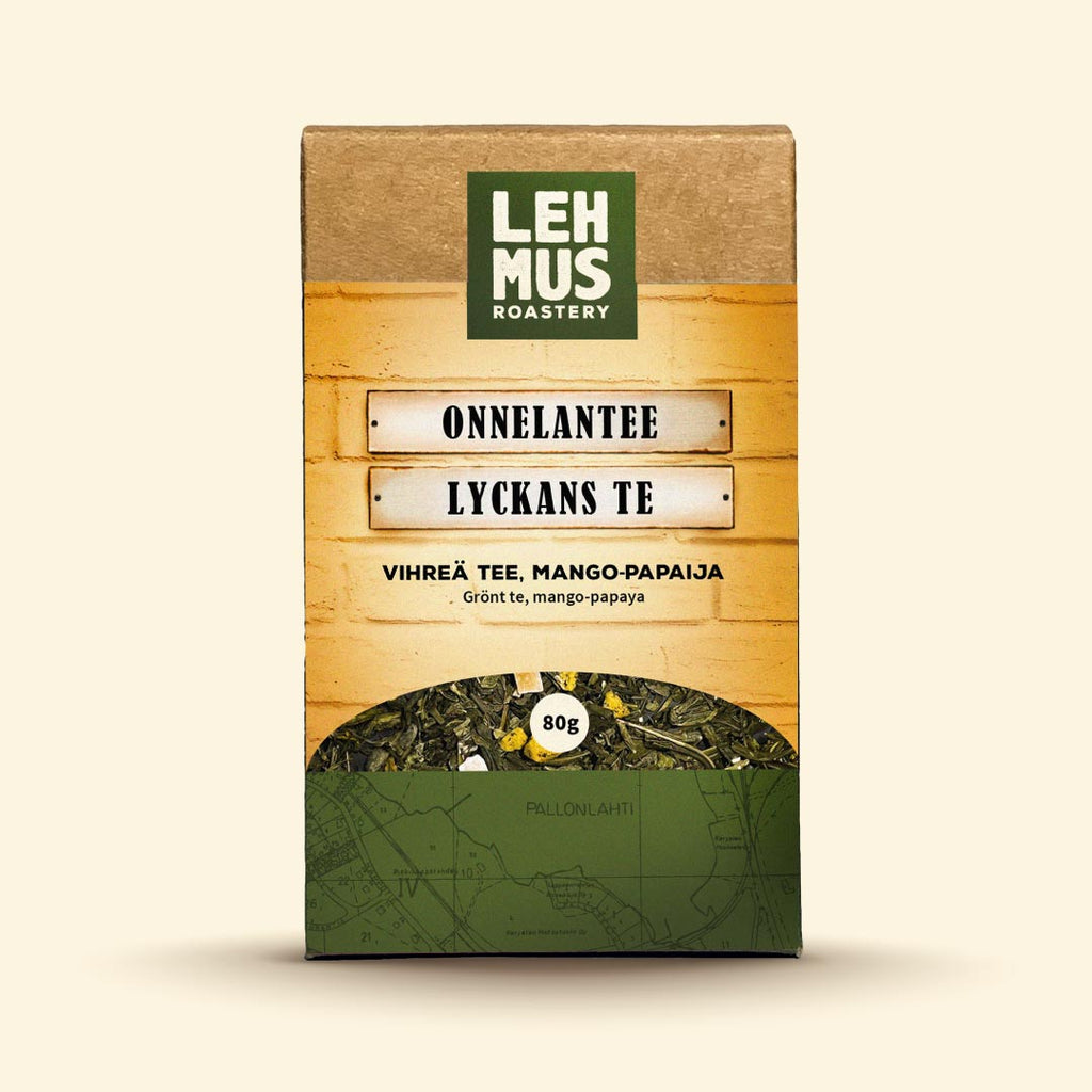 Onnelantee – vihreä tee, mango-papaija | Lehmus Roastery